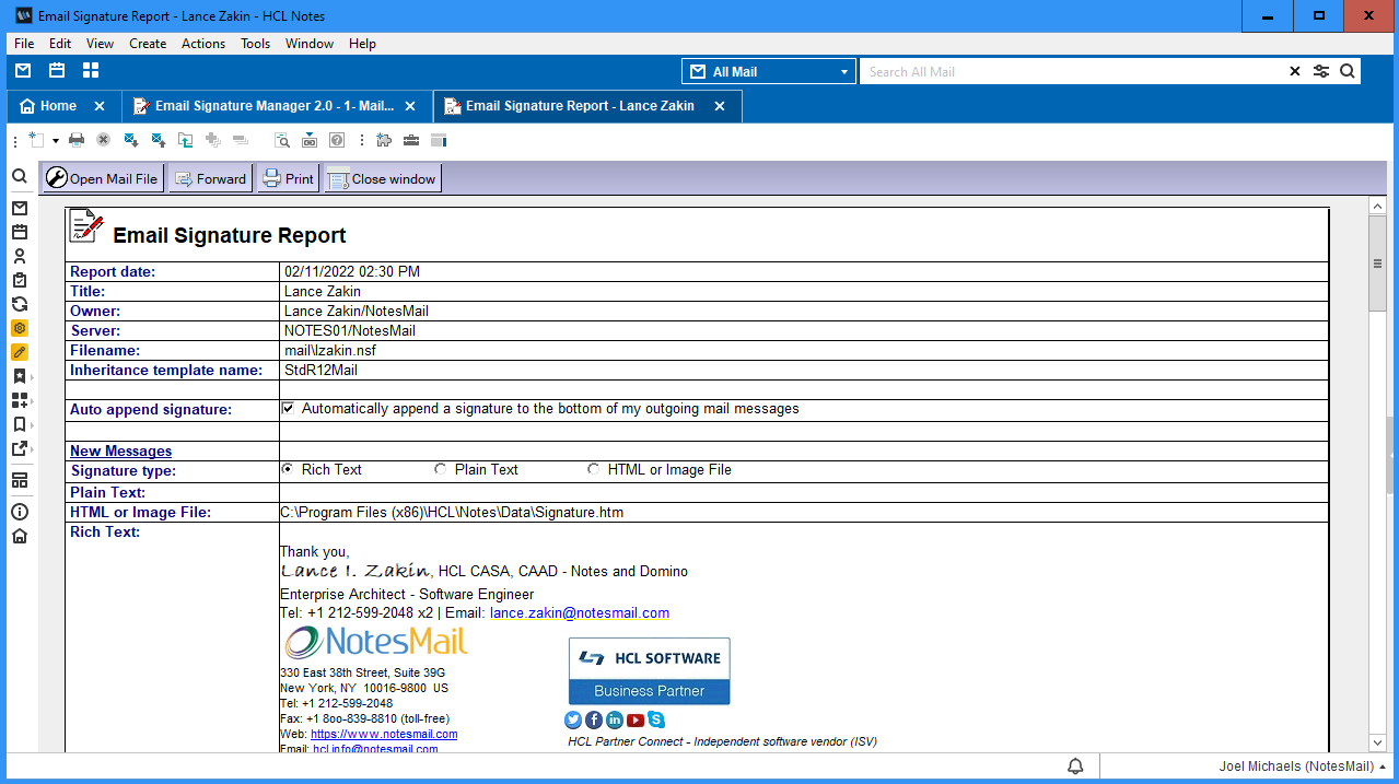 Screenshot 1 - Email signature report summary - Email Signature Manager ...